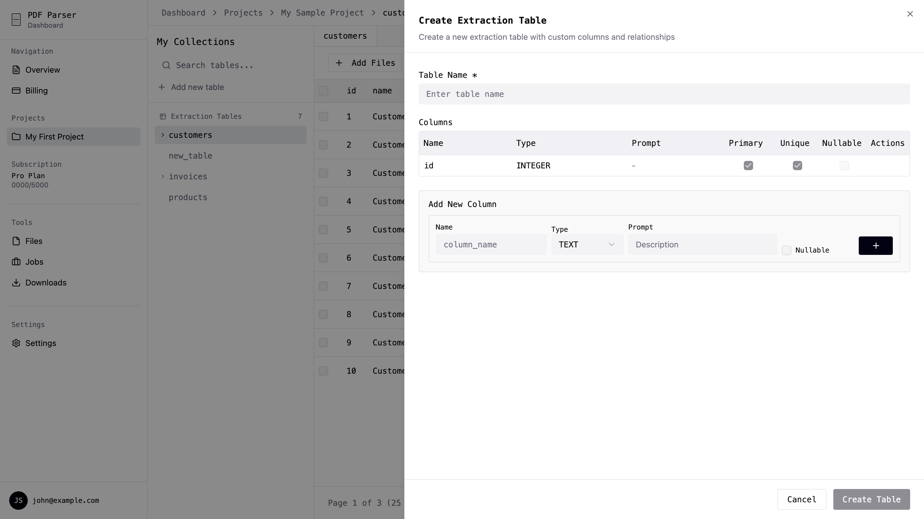 PDF Document Parser to SQLite, JSON, and CSV